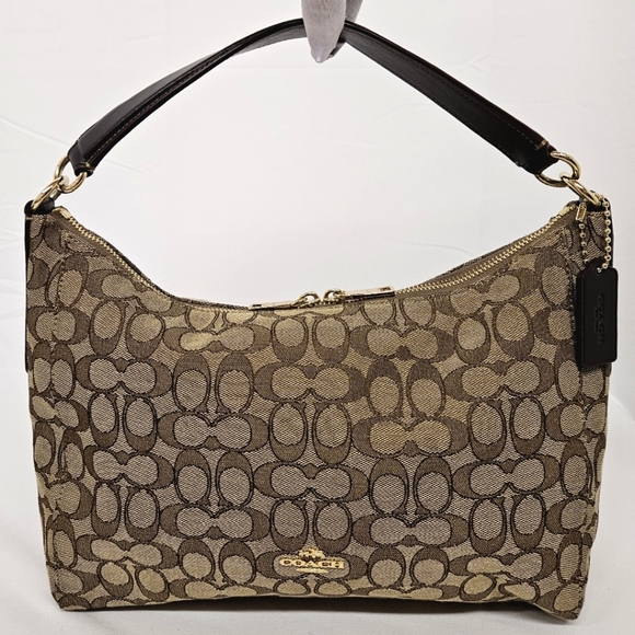 Coach | Bags | Coach Signature Celeste East West Hobo Bag In Khaki And ...
